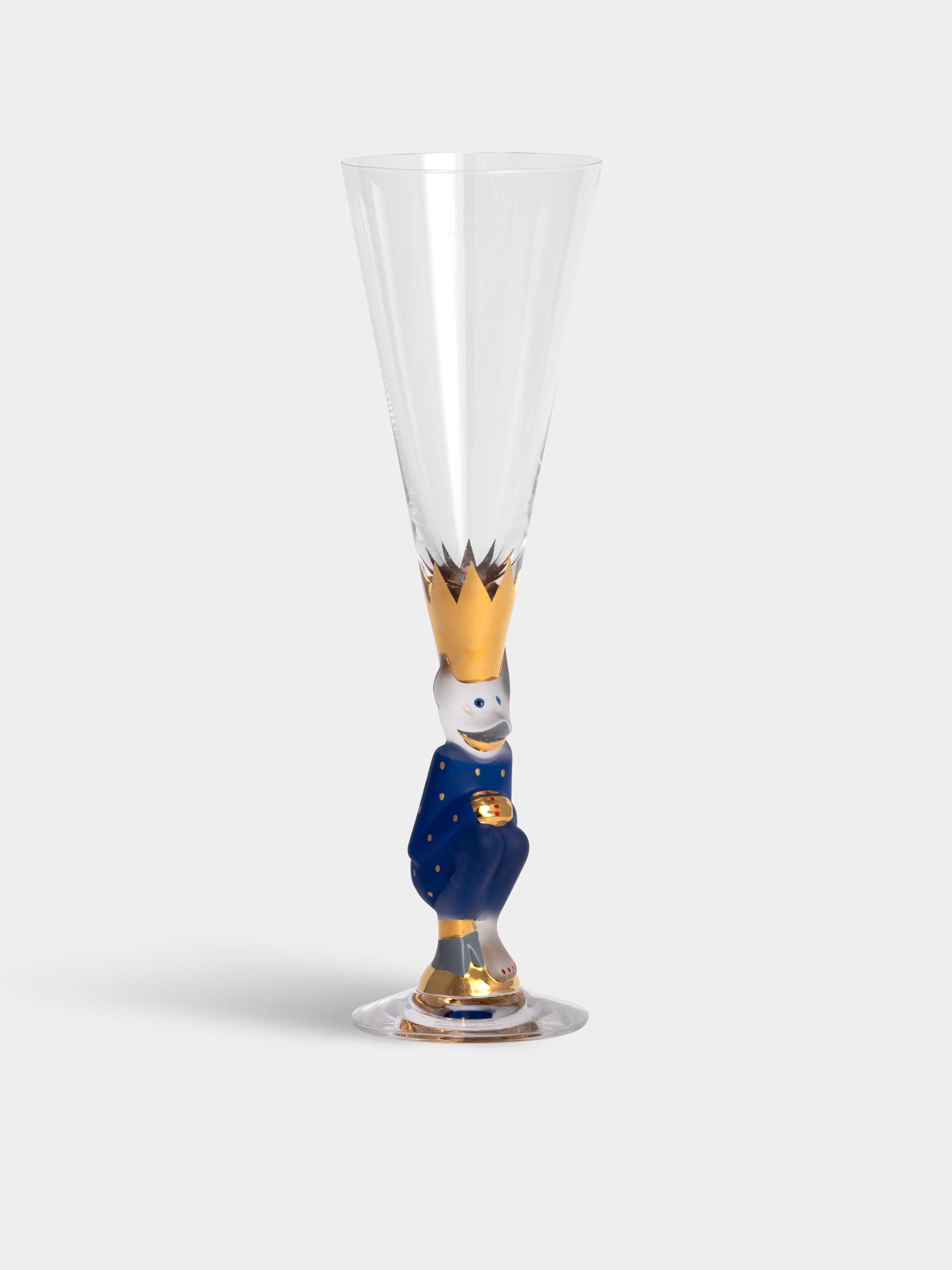 The sparkling devil champagne glass blue 19cl | Orrefors